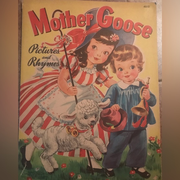 Merrill | Other | Antique Mother Goose Pictures And Rhymes Linen Book ...